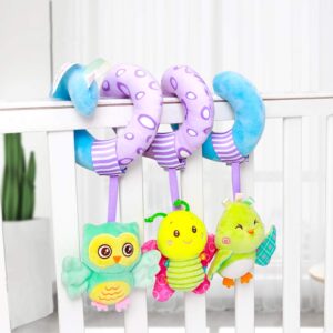 Caterbee Car Seat Toys, Baby Activity Spiral Plush Stroller bar Toy Accessories, Hangings pram Toy, Crib Toys with Bell for boy or Girl (style03)