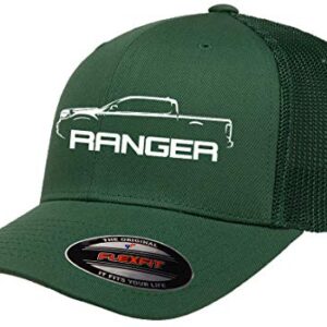 2019 2020 2021 Ford Ranger Dualcab Truck Outline Design Flexfit Trucker Mesh Fitted Cap Forest