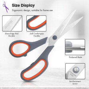 Scissors Bulk Set of 25-Pack, Niutop 8" Multipurpose Sharp Sewing Craft Shears Fabric Scissors for Office Home High/Middle School Student Office Teacher Supplies, Comfort-Grip Right/Left Handles