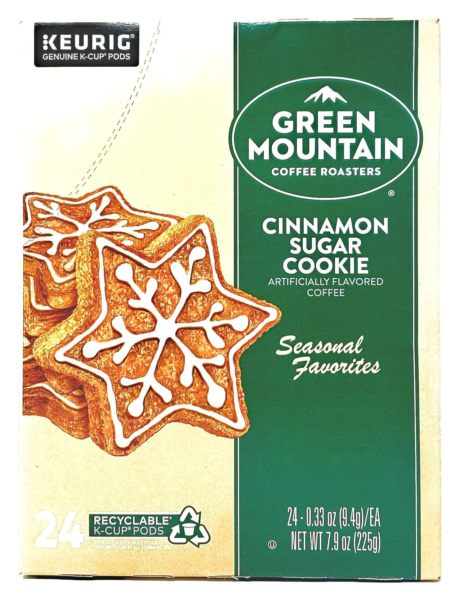 Green Mountain K Cups Seasonal Variety Pack of 2 Flavors - Cinnamon Sugar Cookie and Maple Pecan - Pack of 48 K Cups - 24 K Cups Per Flavor - For Use of Keurig Coffee Makers