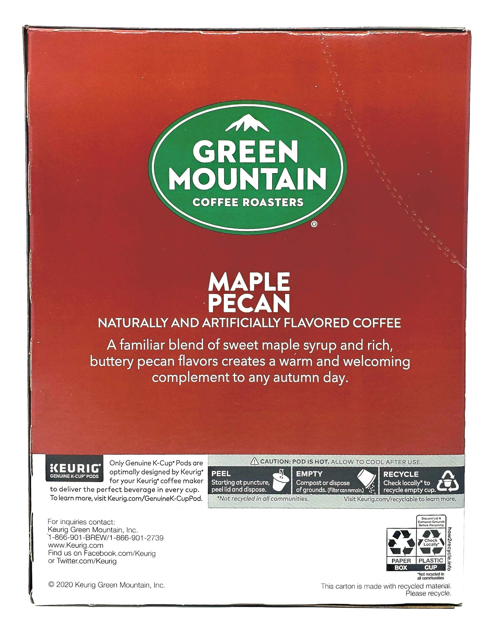 Green Mountain K Cups Seasonal Variety Pack of 2 Flavors - Cinnamon Sugar Cookie and Maple Pecan - Pack of 48 K Cups - 24 K Cups Per Flavor - For Use of Keurig Coffee Makers