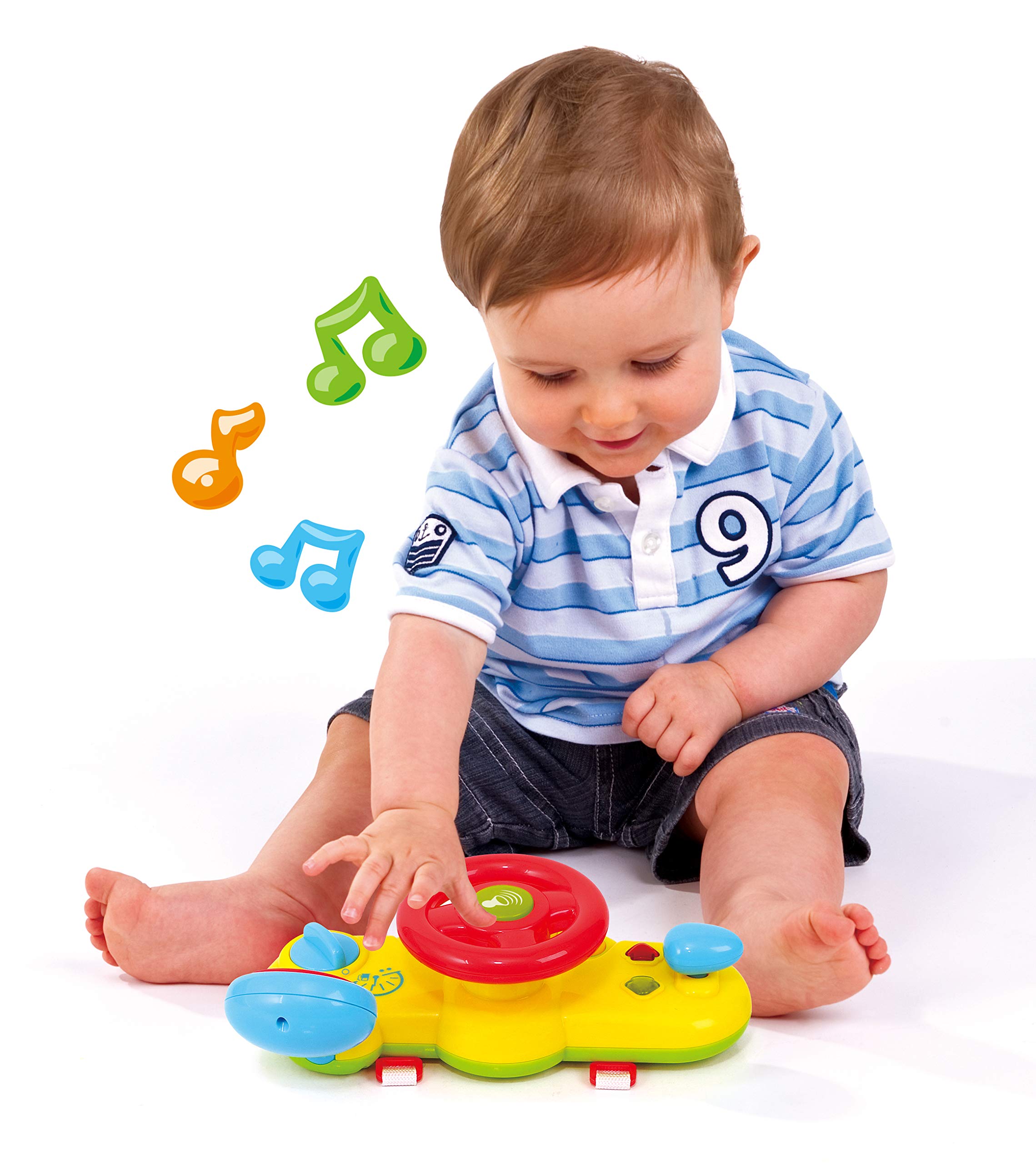 Play Portable My First Driving Kit Toy - Turn & Lean Steering Wheel Cars - Attachable Driving Kit for Strollers, with Electronic Sound for Realistic Music and Entertainment for Kids Ages 6 Months P