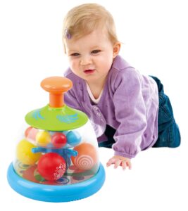 play popping ball dome toy - ball popper toys tumble top - spinning popping make colorful balls pop and fly - gift for 6 month plus newborn babies infants, 1609