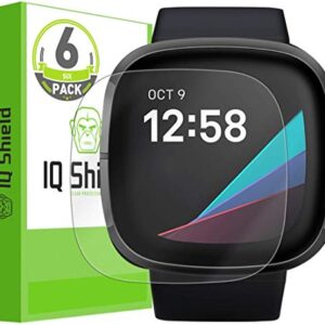 IQShield Screen Protector Compatible with Fitbit Versa 3 / Fitbit Sense (6-Pack) Anti-Bubble Clear TPU Film