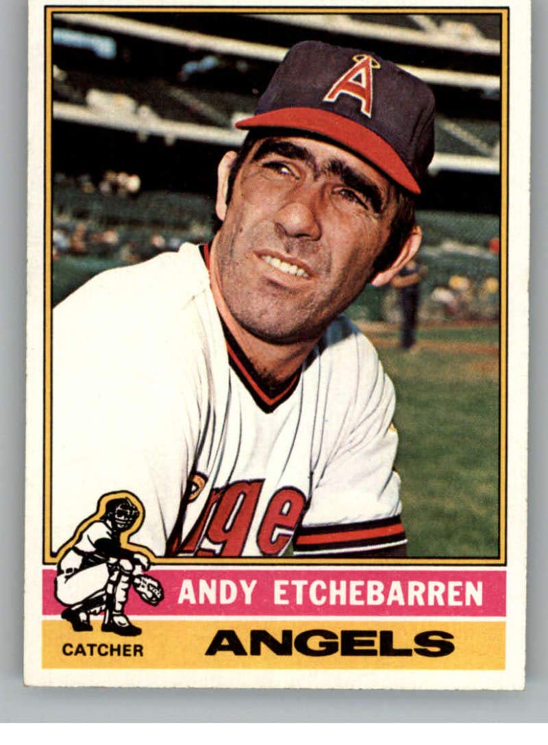 1976 Topps #129 Andy Etchebarren California Angels MLB Baseball Card EX/NM