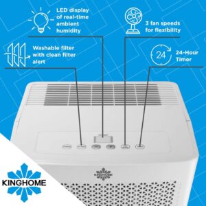 KingHome Energy Star 50-Pint Dehumidifier with Built-In Vertical Pump for a Room up to 4500 Sq. Ft.