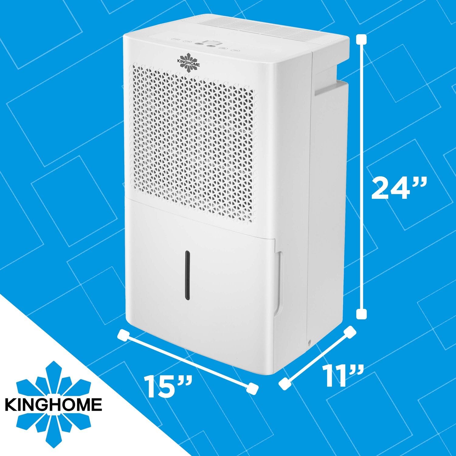 KingHome Energy Star 50-Pint Dehumidifier with Built-In Vertical Pump for a Room up to 4500 Sq. Ft.