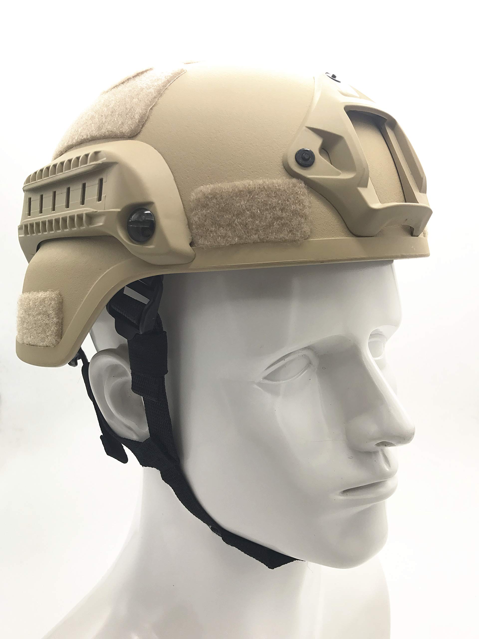 Willbebest Tactical Airsoft Paintball MICH 2000 Helmet with Side Rail & Wing-Loc Adapter, Comes with a Half Face Metal Mesh Airsoft Mask