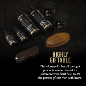 The Beard Struggle Ultimate Beard Growth Kit for Men Balm, Butter, Brush, Comb, Oil, Wash, & Conditioner for Moisturizing Beard - Viking Storm, Silver Collection