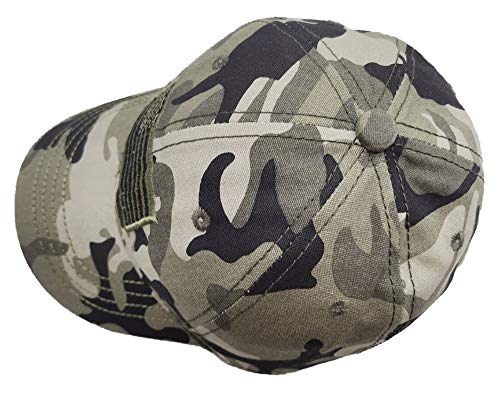 MANMESH HATT American Flag Embroidered Hat, Adjustable Washed Distressed Camo Baseball Cap for Men Women (American Flag Camouflage Green, one Size)