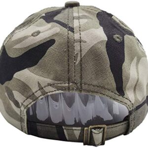 MANMESH HATT American Flag Embroidered Hat, Adjustable Washed Distressed Camo Baseball Cap for Men Women (American Flag Camouflage Green, one Size)