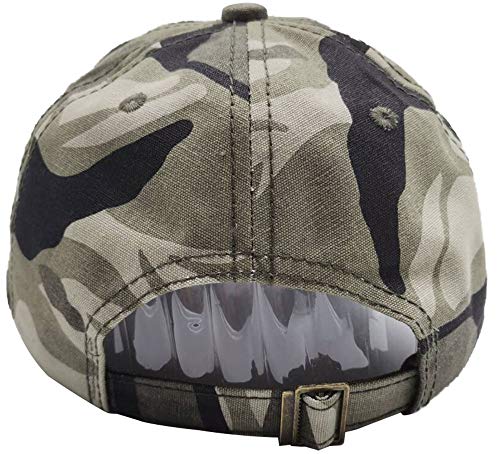 MANMESH HATT American Flag Embroidered Hat, Adjustable Washed Distressed Camo Baseball Cap for Men Women (American Flag Camouflage Green, one Size)