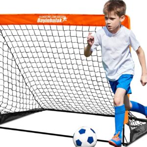 Portable Soccer Goal, Soccer Net for Kids Backyard Training 4'x3', 1 Pack (Orange)