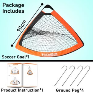 Portable Soccer Goal, Soccer Net for Kids Backyard Training 4'x3', 1 Pack (Orange)