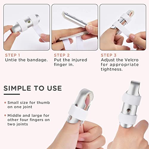 Sopito Finger Splint, 7PCS Finger Support Brace Finger Stabilizer for Broken Fingers Straightening Arthritis Knuckle Immobilization