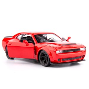 tgrcm-cz 1/36 scale challenger casting car model, zinc alloy toy car for kids, pull back vehicles toy car for toddlers kids boys girls gift (red)