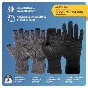 Dr. Frederick's Original Copper Arthritis Glove - 2 Gloves - Perfect Computer Typing Gloves - Fit Guaranteed - Medium