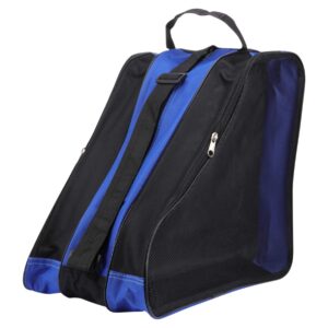 besportble skate shoes bag triangle roller skate bag large capacity quad skate shoe bag skating handbag for inline ice skates blue