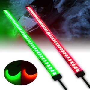 acelane led boat lights navigation light [84 leds per strip] dual row marine bow light sidelights 12v ip68 waterproof for pontoon kayak yacht fishing boat - 1 pair, red & green