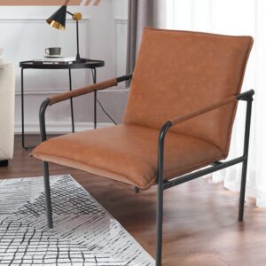 alpha home accent chair sofa chair lounge chair with metal leg for home office study living room vanity bedroom,brown