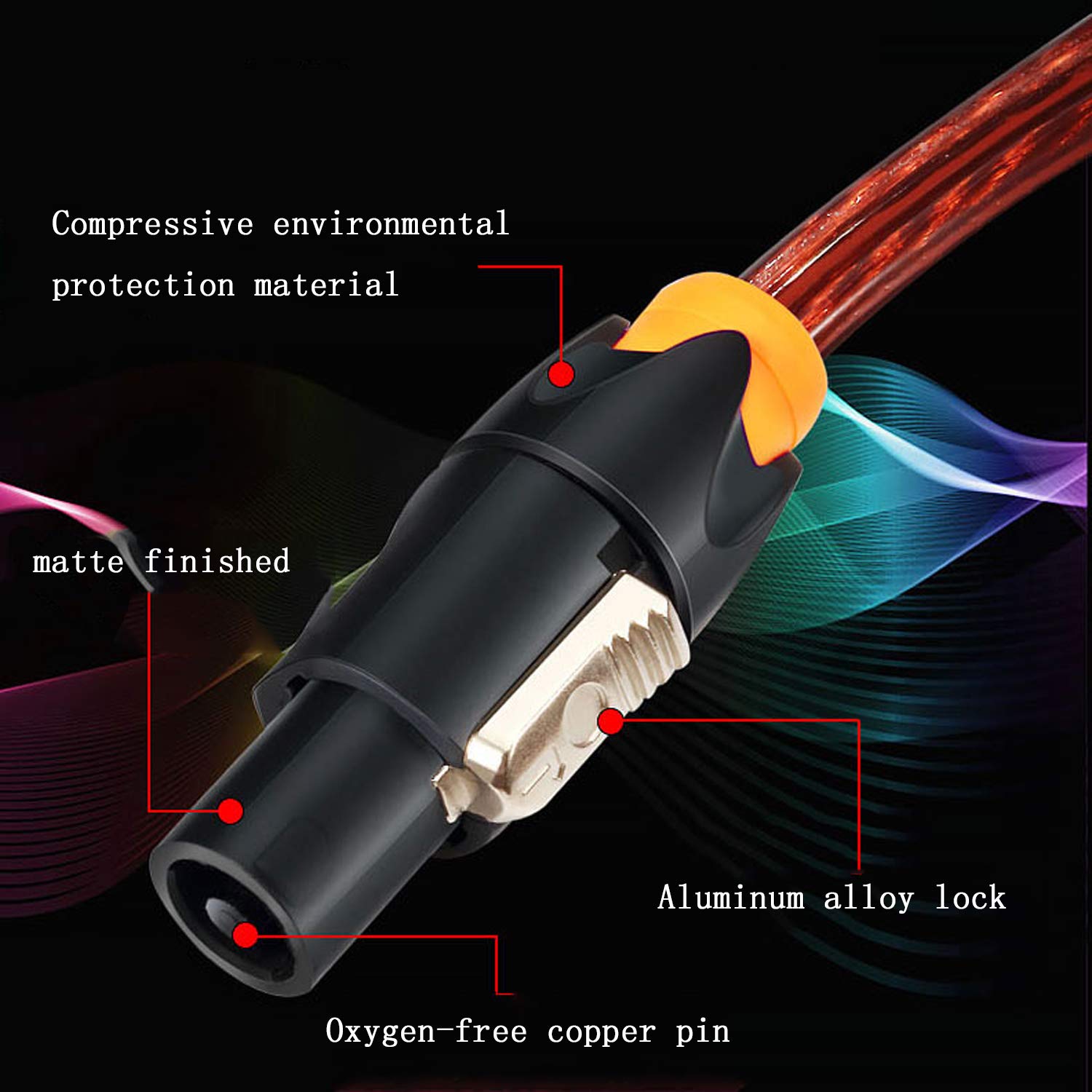 XMSJSIY Speakon to Banana Speaker Cable, Banana to Speakon Male Speaker Wire Audio Adapter Amplifier Connection Cord for DJ/PA with Twist Lock -2.0 Meter (Speakon Male to Banana)