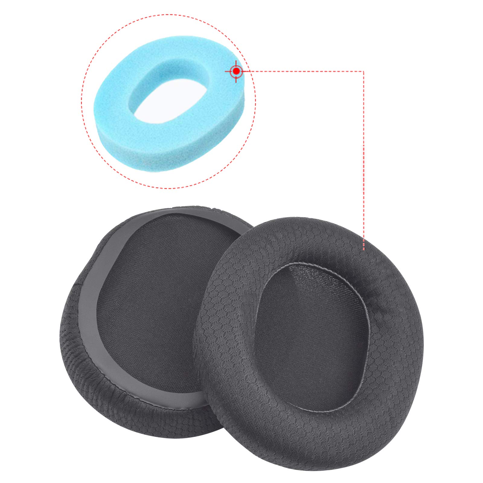 Replacement Earpads Cushion Earmuffs Compatible with SteelSeries Arctis 3, Arctis 5, Arctis 7, Arctis Pro Wireless Gaming Headphones (Black)