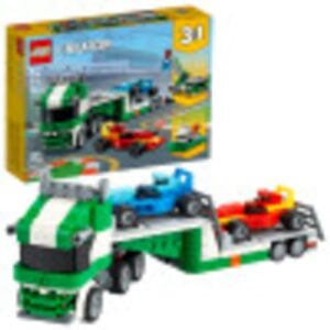 lego creator 3in1 race car transporter 31113 building kit; makes a great gift for kids who love fun toys and creative building, new 2021 (328 pieces)