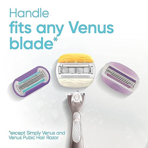 Gillette Venus Comfortglide with Olay Coconut Womens Razor Handle + Blade Refills, Silver, 2 Count