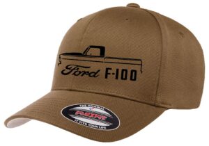 1967-1972 ford f100 pickup truck outline design flexfit 6277 athletic baseball fitted hat cap coyote l/xl