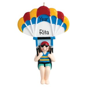 personalized water sports christmas ornaments 2023 - fast & free 24h customization – parasailing boy christmas decorations with name - comes gift-wrapped