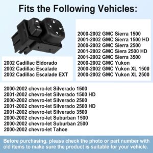 Power Mirror Switch Fit for 1999 2000 2001 2002 Silverado 2000-2002 GMC Sierra 2000 2001 2002 Ta-Hoe Replaces 901124 15045085 19259975