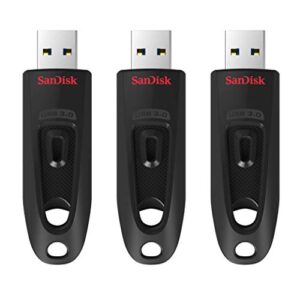 sandisk 32gb 3-pack ultra usb 3.0 flash drive 32gb (pack of 3) - sdcz48-032g-gam46t, black