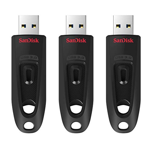 SanDisk 32GB 3-Pack Ultra USB 3.0 Flash Drive 32GB (Pack of 3) - SDCZ48-032G-GAM46T, Black