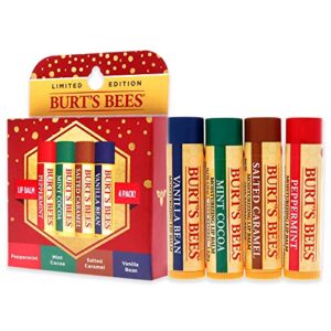 Burts Bees Burts Bees Bliste Kit Limited Edition Unisex - Lip Balm Pepermint, Mint Cocoa, Salted Caramel, Vanilla Bean SADHB70 4 Piece Set