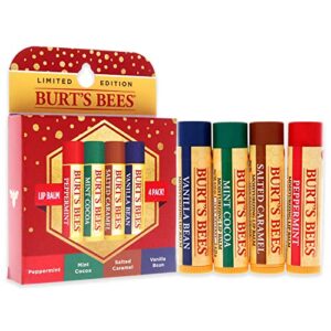 Burts Bees Burts Bees Bliste Kit Limited Edition Unisex - Lip Balm Pepermint, Mint Cocoa, Salted Caramel, Vanilla Bean SADHB70 4 Piece Set