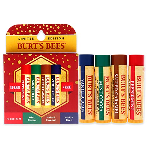 Burts Bees Burts Bees Bliste Kit Limited Edition Unisex - Lip Balm Pepermint, Mint Cocoa, Salted Caramel, Vanilla Bean SADHB70 4 Piece Set