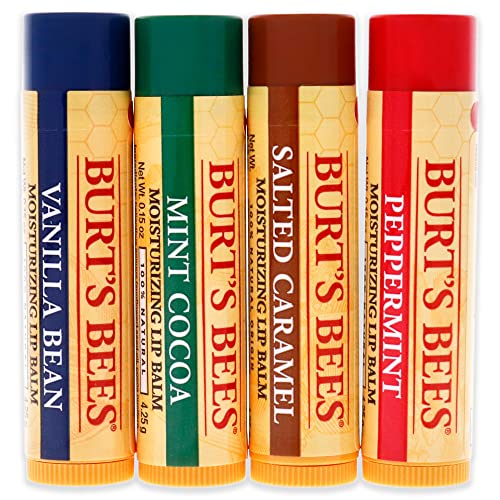 Burts Bees Burts Bees Bliste Kit Limited Edition Unisex - Lip Balm Pepermint, Mint Cocoa, Salted Caramel, Vanilla Bean SADHB70 4 Piece Set