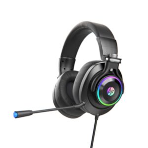 hp usb pc gaming headset with microphone. 7.1 surround sound, rgb led lighting, noise isolating over ear game headphones with detachable mic for pc, ps4, mac, laptop - black