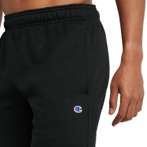 Champion Mens Shorts, Powerblend, Long With Pockets For (Reg. Big & Tall) Athletic-shorts, Black C Patch Logo, Large US