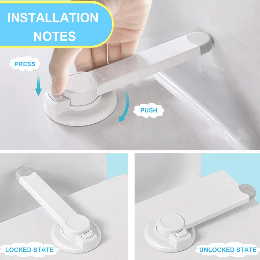 Child Proof Toilet Locks - 2 Pack Toilet Child Safety Lid Lock for Babyproof Toddlers Toilet Seat Lock for Kids Pets Dogs