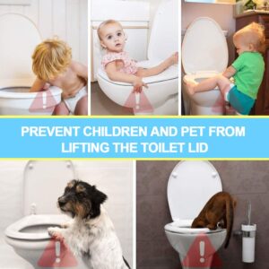 Child Proof Toilet Locks - 2 Pack Toilet Child Safety Lid Lock for Babyproof Toddlers Toilet Seat Lock for Kids Pets Dogs