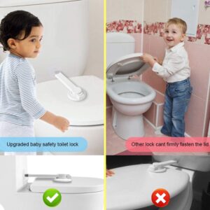 Child Proof Toilet Locks - 2 Pack Toilet Child Safety Lid Lock for Babyproof Toddlers Toilet Seat Lock for Kids Pets Dogs