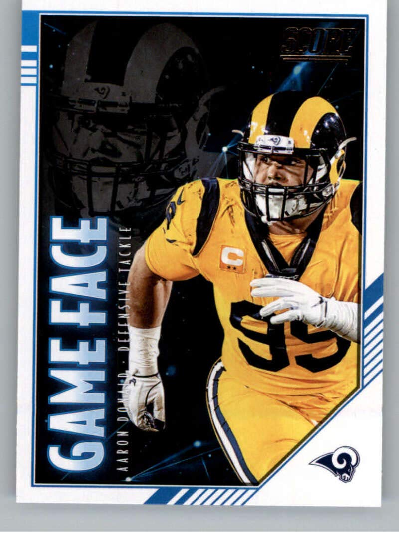 2020 Score Game Face #GF-AD Aaron Donald Los Angeles Rams Football Card