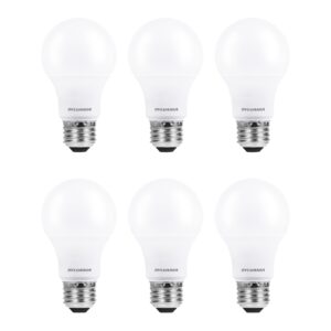 SYLVANIA ECO LED A19 Light Bulb, 100W Equivalent, Efficient 14.5W, 7 Year, 1450 Lumens, Non-Dimmable, Frosted, 2700K, Soft White - 6 Pack (40885)