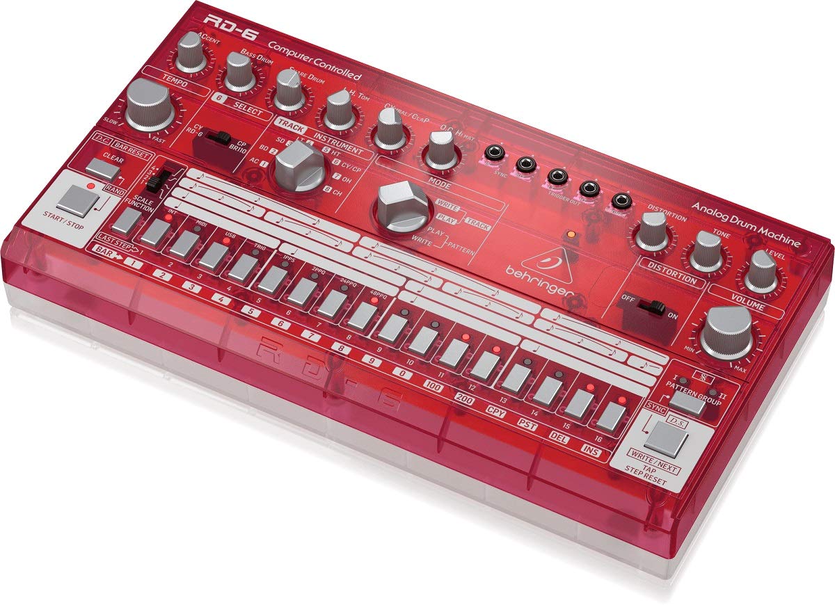 Behringer RD-6-SB Analog Drum Machine - Red Translucent