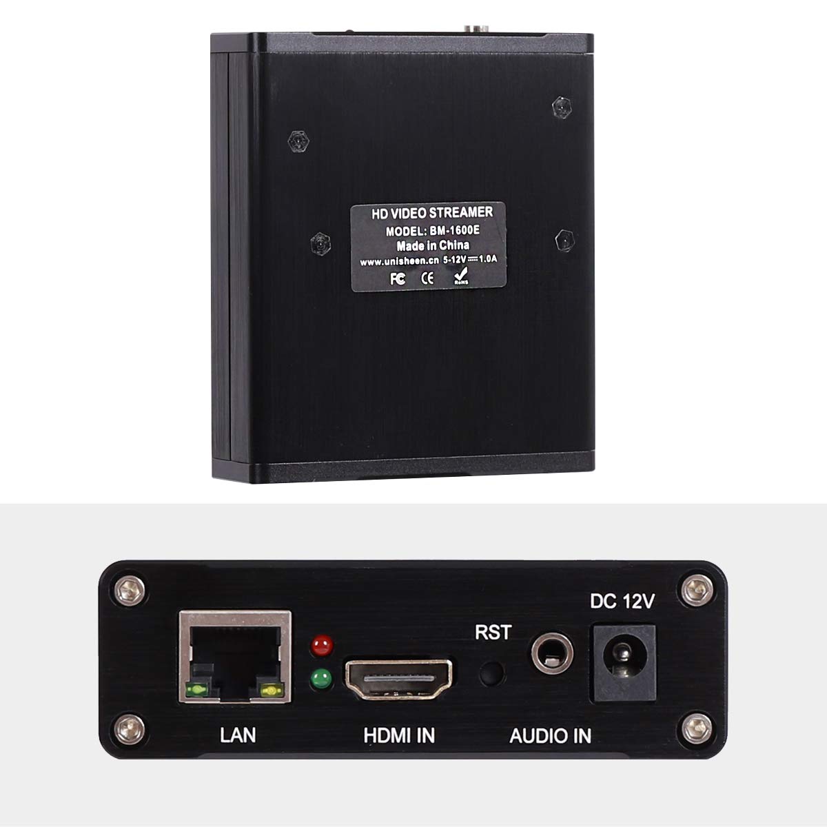 UNISHEEN H.265 H.264/AVC HDMI to IP 1080P Video Encoder Live Streaming Box RTMPS HTTP Compatiable OLED Displayer Game Streaming.