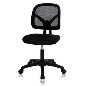 bestshop home office chair computer chair mid back mesh chair height adjustable student chair ergonomic desk chair task chair no armrest executive rolling swivel chair with casters, black