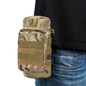 Tactical Molle Water Bottle Pouch, Multicam Military Army Molle Water Pouches Carrier Holder with Pocket for Hiking Camping Outdoor Sport Travel