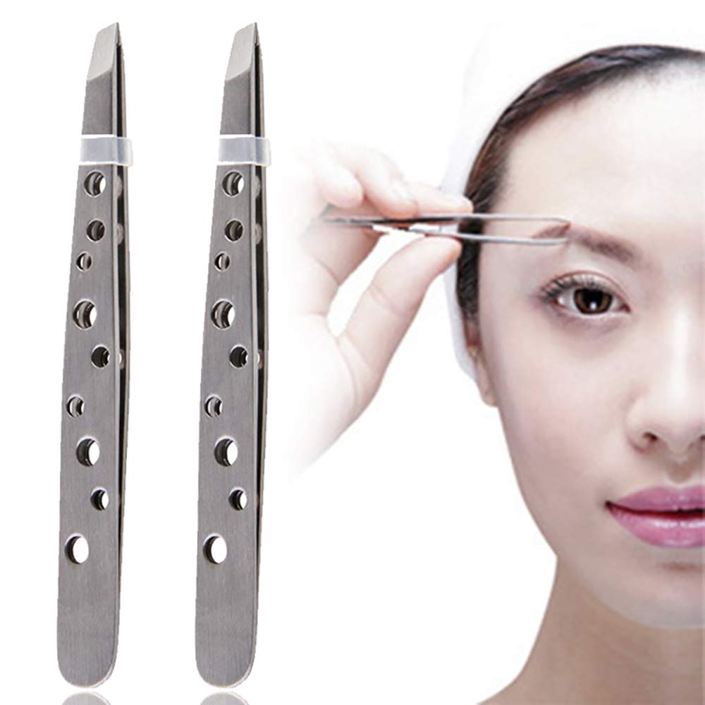 Stainless Steel Slant Tip Tweezer - The Best Professional Precision Eyebrow Tweezers,Surgical Grade Stainless Steel for Professional Eyebrow Shaping and Facial Hair Removal 1PC