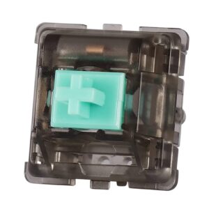 ZugGear Linear Switches 62g Translucent Smokey Aqua Teal Switch with Gold-Plated Spring Smooth Creamy Green Stem 5 Pins Linear Keyswitch (DUROCK L2 Smokey 62g, 20pcs)